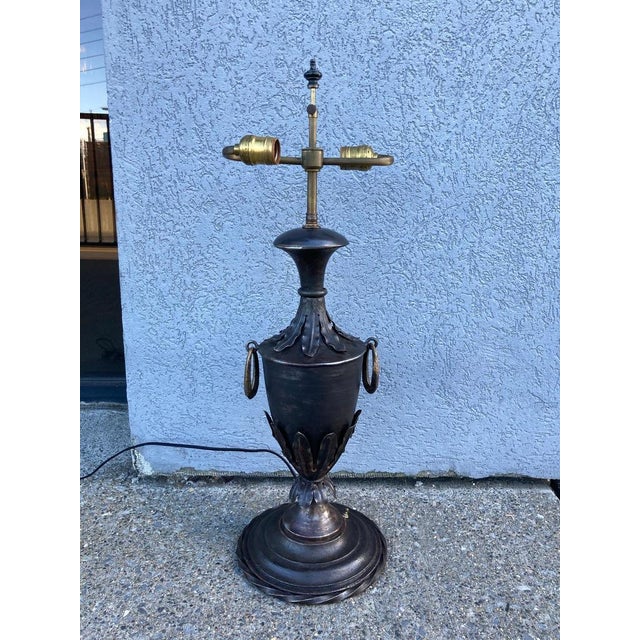 French Neoclassical Urn Form Steel Table Lamp, 19th Century | Chairish