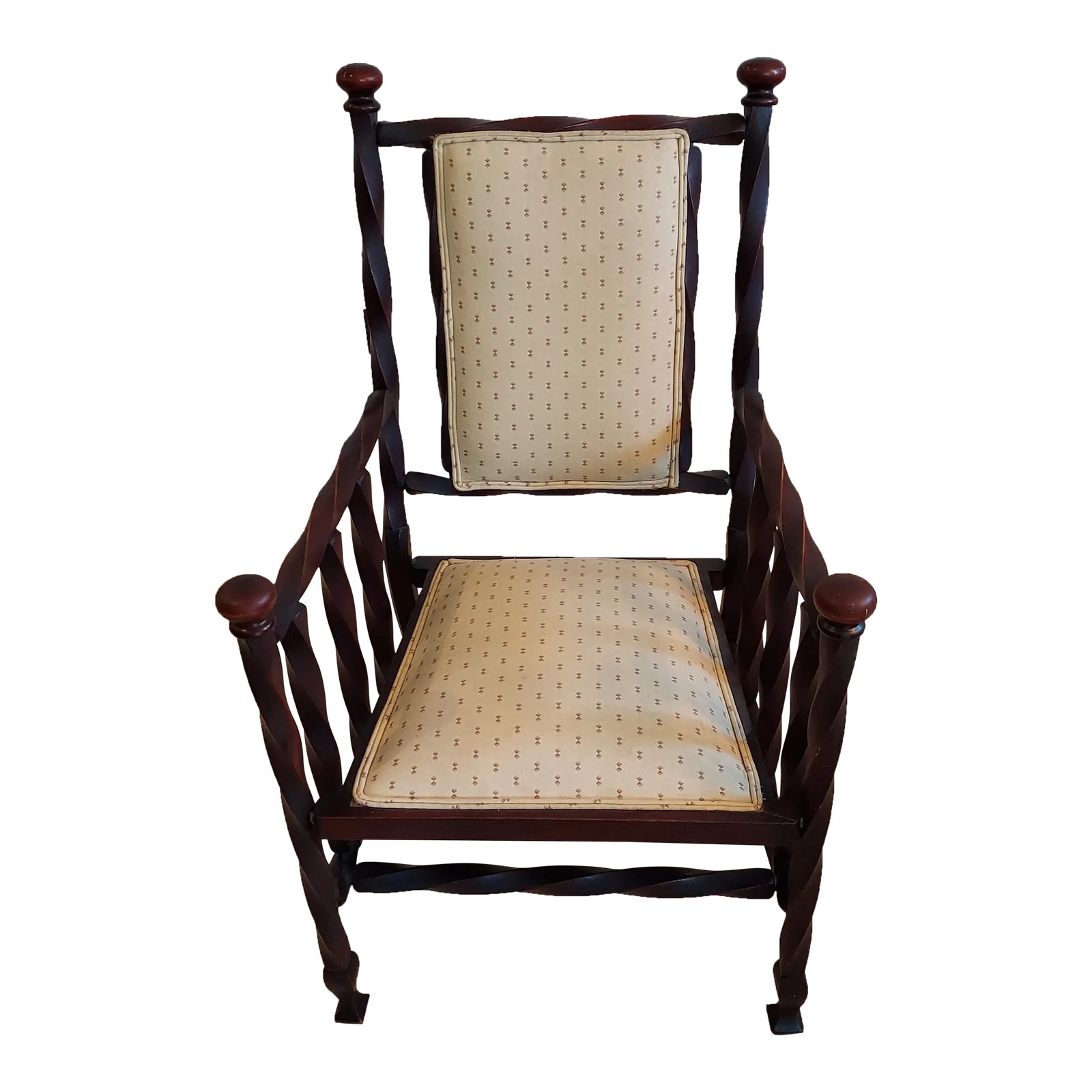 Late 19th Century George Hunzinger Turned Barley Twist Frame Armchair ...