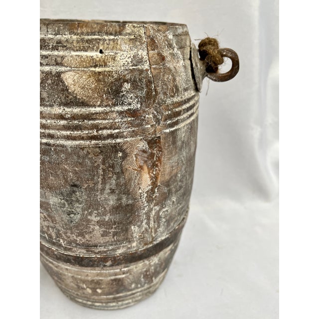Vintage Handcrafted Turned Wood Butter Bucket/Vase | Chairish