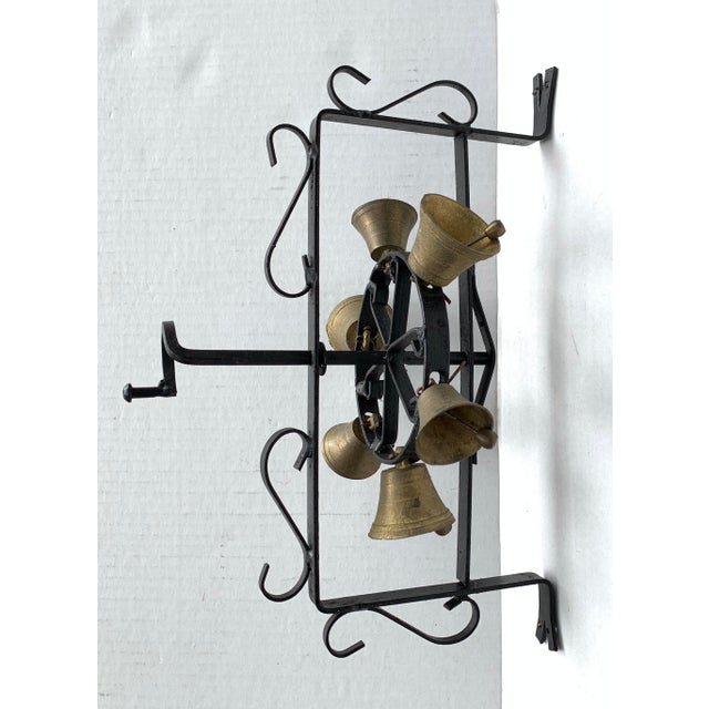 Iron Crank Brass Bell Wheel Entry Doorbell | Chairish