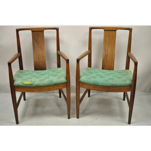 Vintage Mid Century Modern John Stuart Style Walnut Curve Back Dining ...