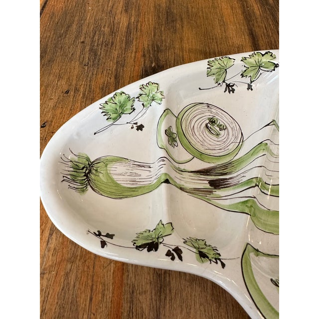 Vintage 1961 Hand-Painted Divided Vegetable Serving Dish, Made in Italy ...
