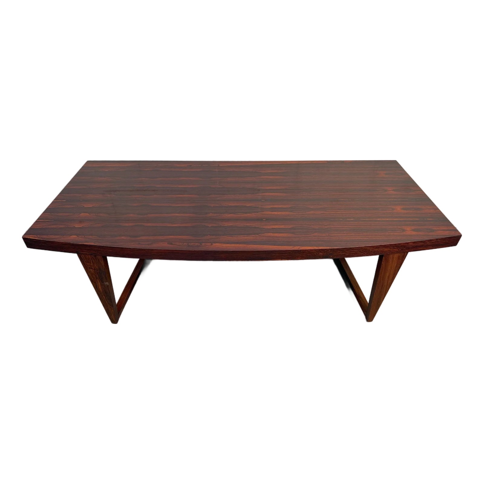 Mid 20th Century Curved Danish Rosewood Coffee Table | Chairish