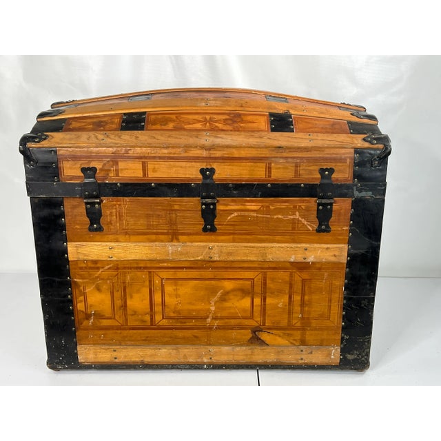 Antique 1800's Dome Top Steamer Trunk | Chairish