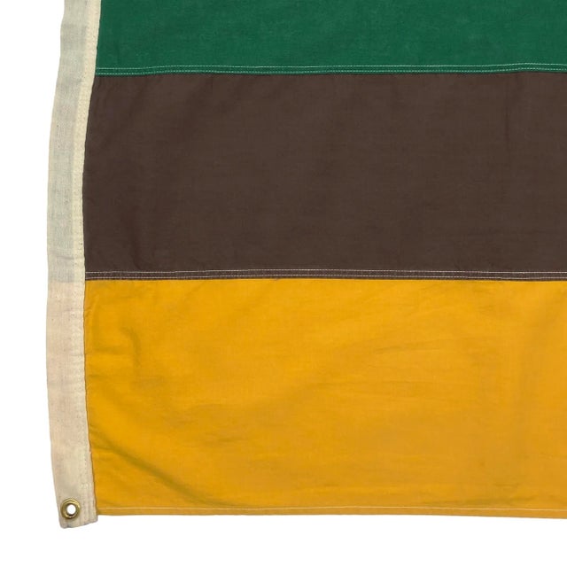 Vintage Cotton Multicolor Striped Flag | Chairish