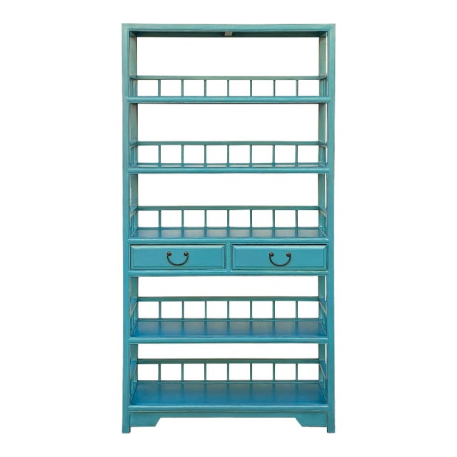 Turquoise bakers rack store