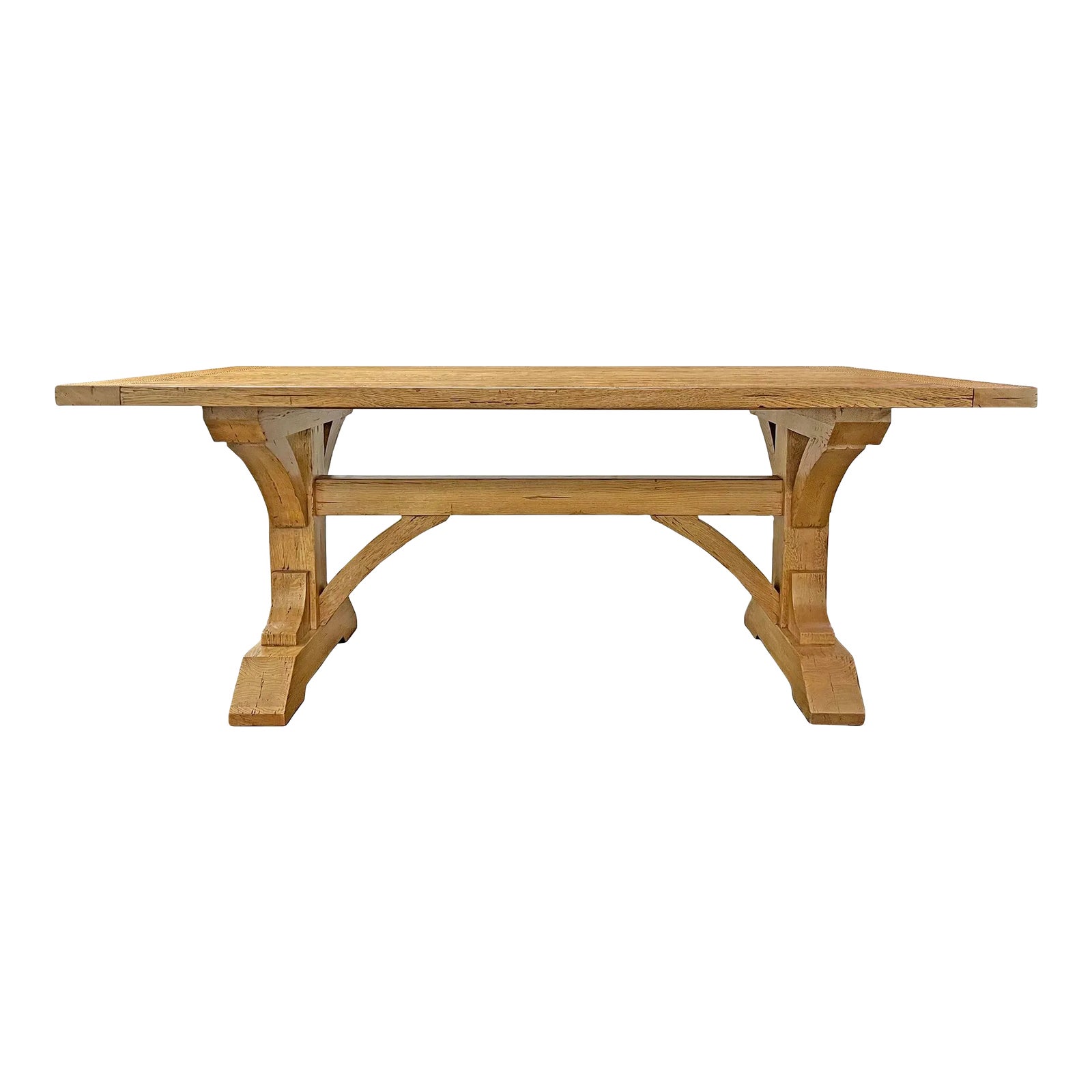 trestle table oak