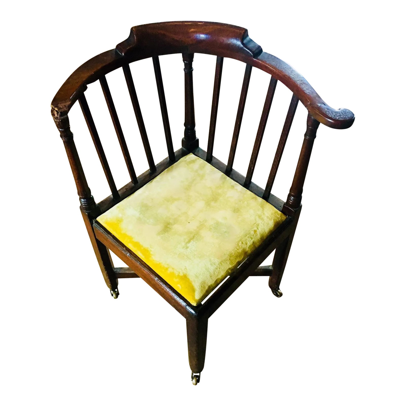 18th Century Georgian Roundabout Mahogany Corner Chair | Chairish