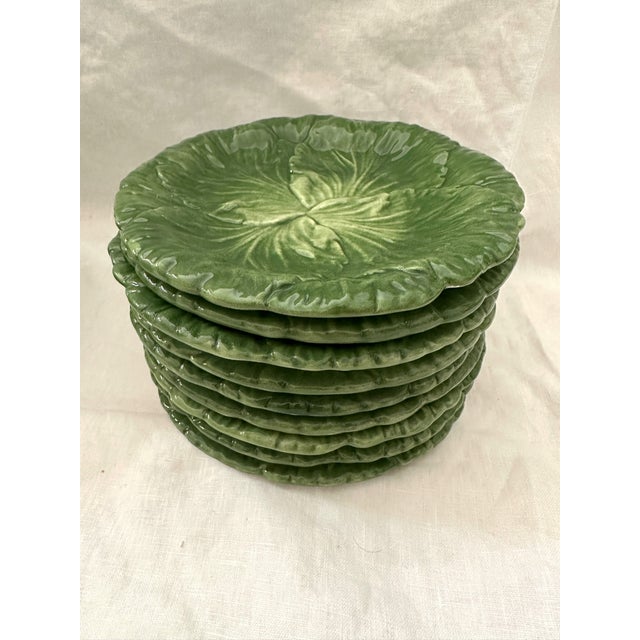 Vietri Green Leaf Dessert Plates-A Set | Chairish