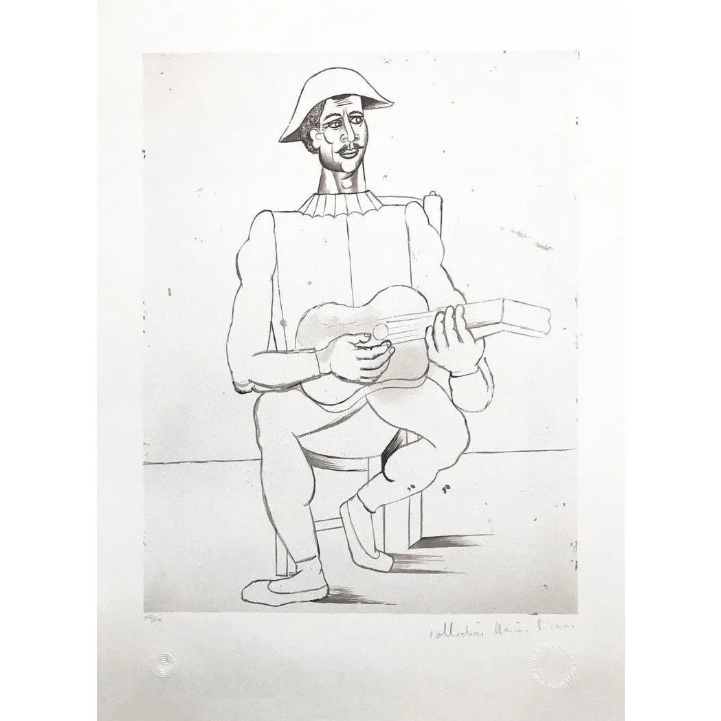 1980s "Arlequin Moustachu a La Guitare" Pablo Picasso Estate Collection ...