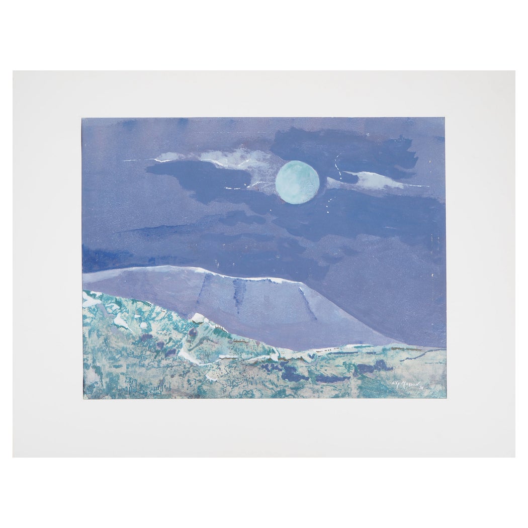 Lily Masson, Full Moon, 1991, Acrylic Drawing | Chairish