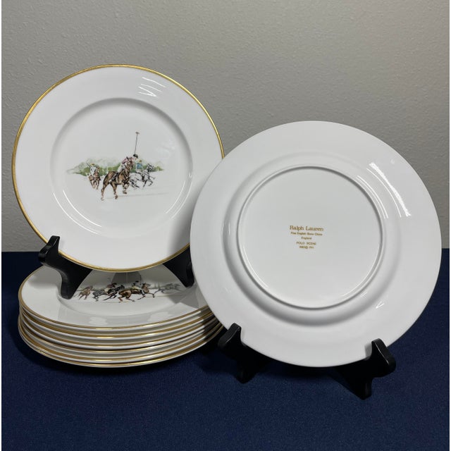 Vintage Ralph Lauren "Polo Scene" Bone China Dessert Plates- Set of 8 ...