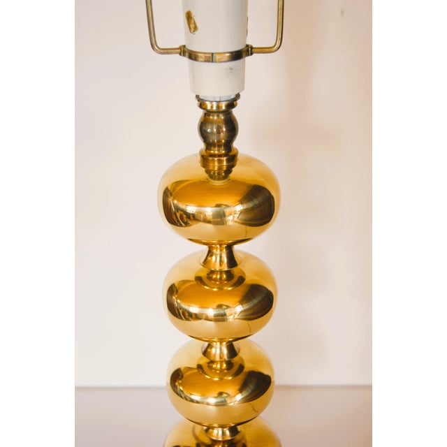 Large Brass Table Lamp With With Shade From Frandsen Denmark "Stacked ...