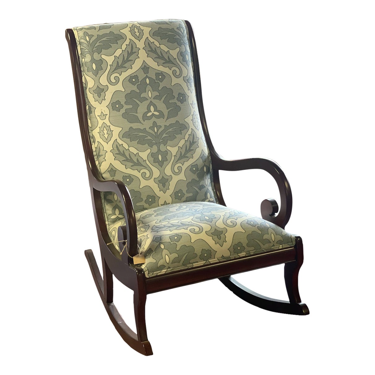 1960s Upholstered Cherry Rocking Chair | Chairish