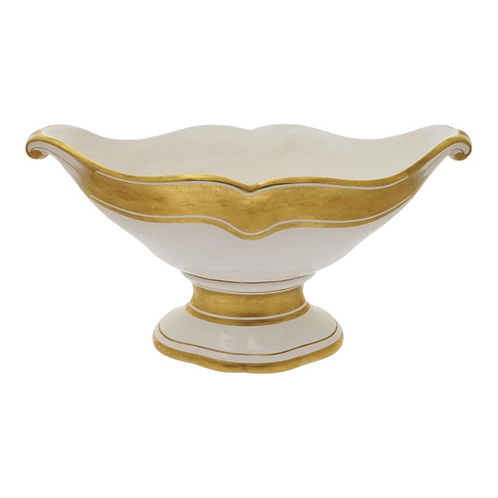 Late 20th Century Mottahedeh White Gold Centerpiece | Chairish