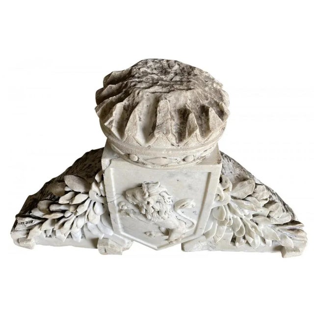 Marble Statue - Italian 18th Century Blason With Family Crest | Chairish