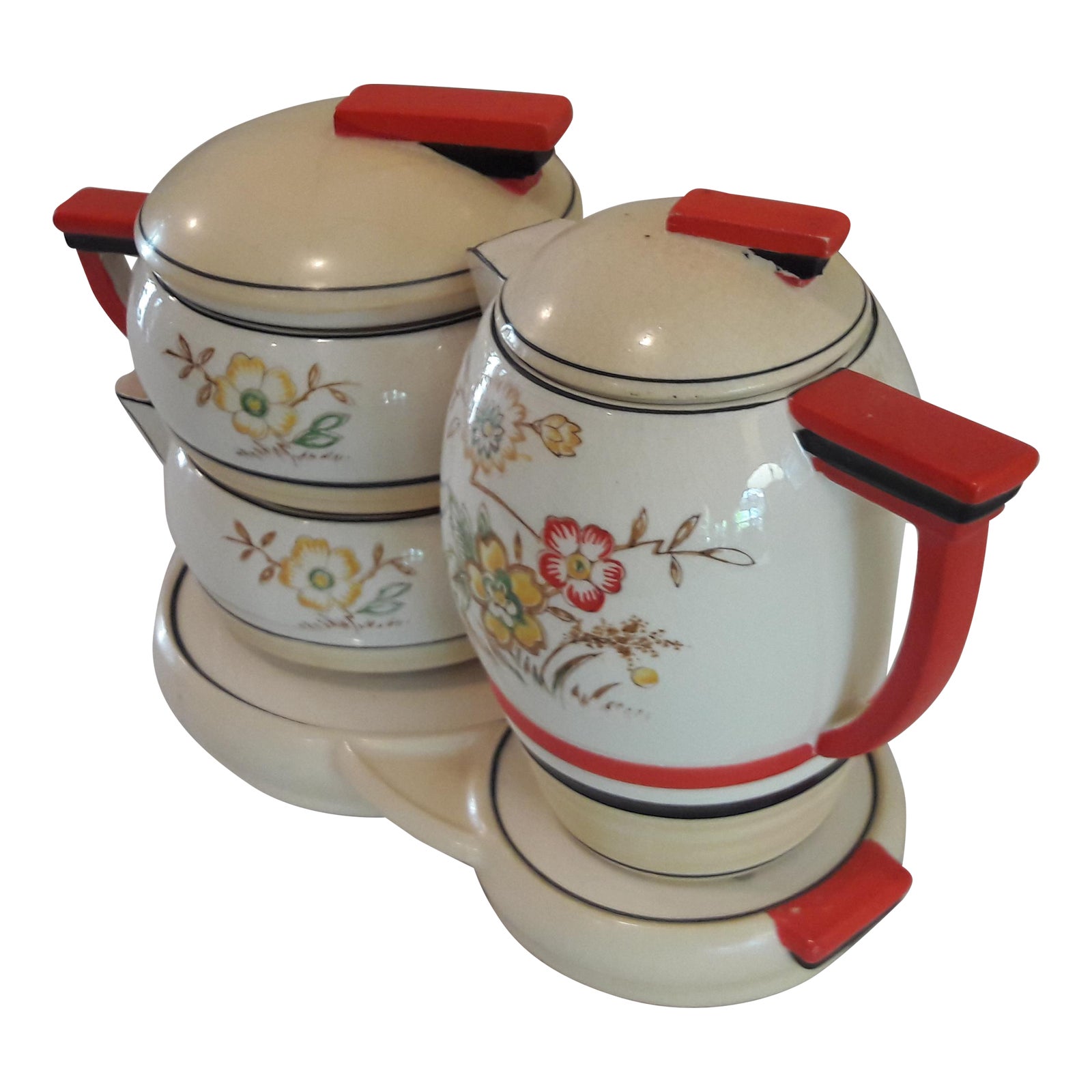 Vintage Art Deco Royal Trico Nagoya Japan Hand Painted 6 Piece Tea Set ...