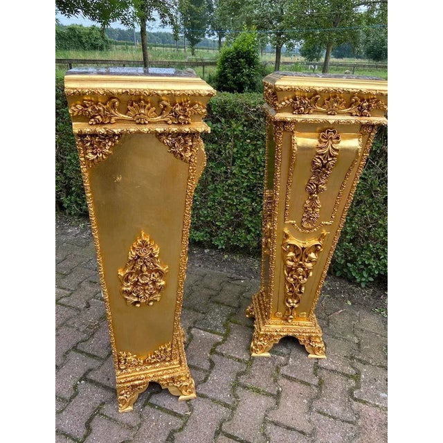 Pair of Vintage 1960s French Louis XVI Style Pedestal Columns in Gold ...