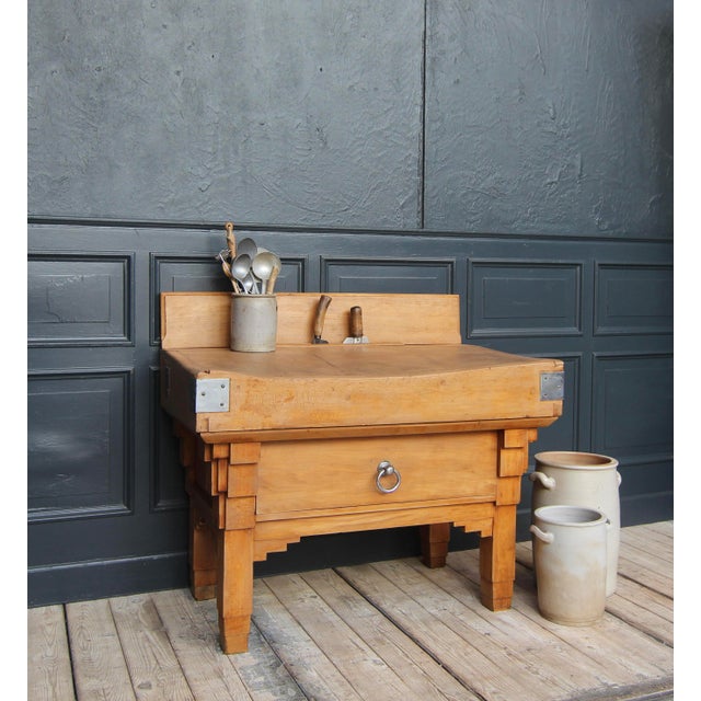 Vintage Art Deco Butcher Block Table, 1920s | Chairish