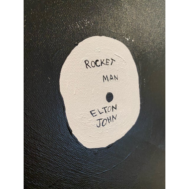 Abstract Vinyl Record Painting, Rocket Man | Chairish