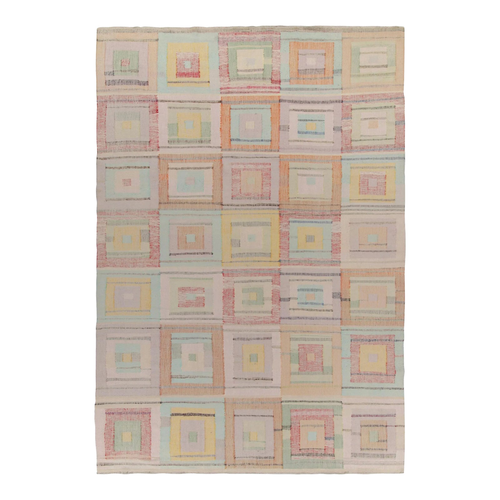 Rug & Kilim’s Modern Patchwork Kilim in Polychrome Geometric Patterns ...