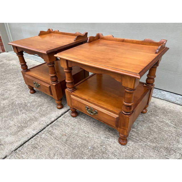 Mid 20th Century Tell City Solid Maple Side Tables- a Pair | Chairish