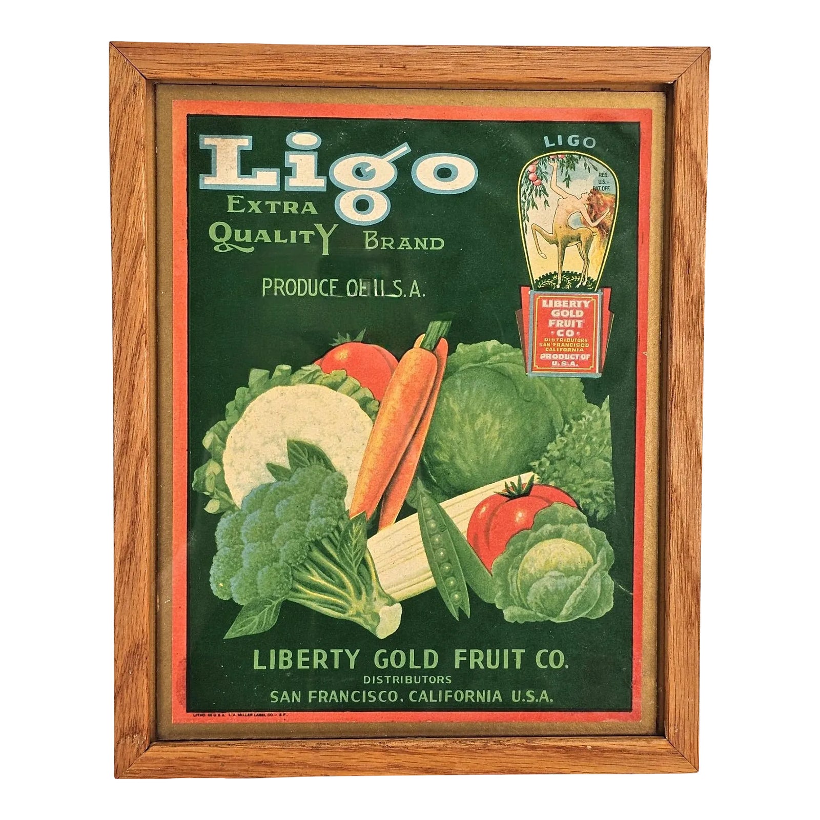 Ligo Liberty Gold Fruit Co. Label Art Print | Chairish