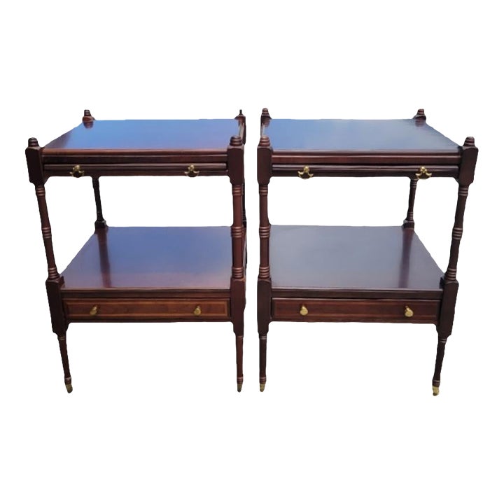 Vintage Square Bombay Company Traditional Mahogany Colored Pull Out ...