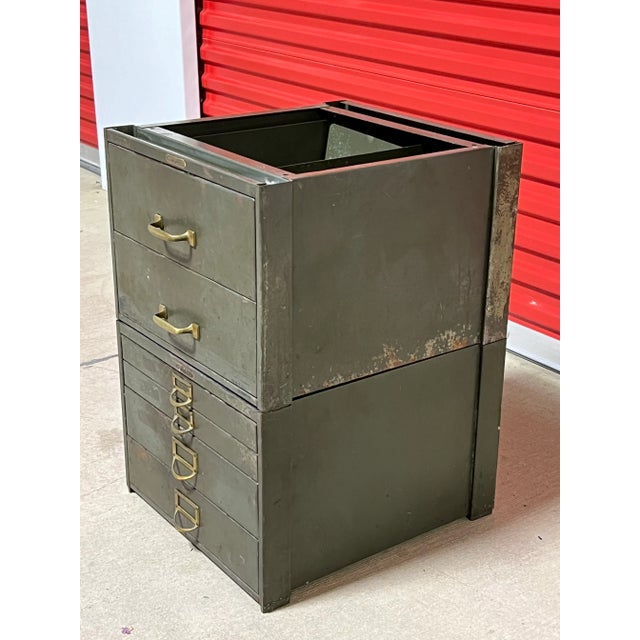 1940s Industrial Stackable Metal File Drawers / File Cabinet | Chairish