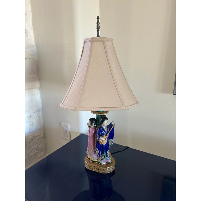 1940s Asian Porcelain Lady Lamp | Chairish