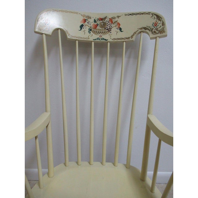 Bent Brothers White Hitchcock Painted Rocking Chair | Chairish