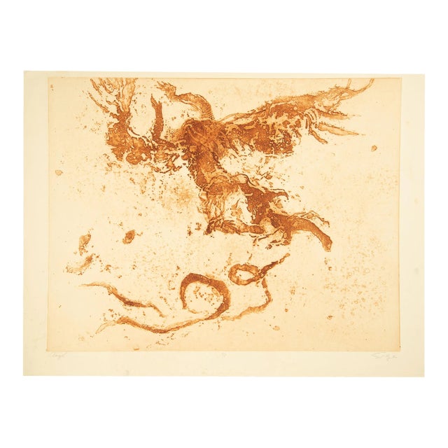 Walter Sorge Signed Artist’s Proof “Angel” Abstract Aquatint | Chairish