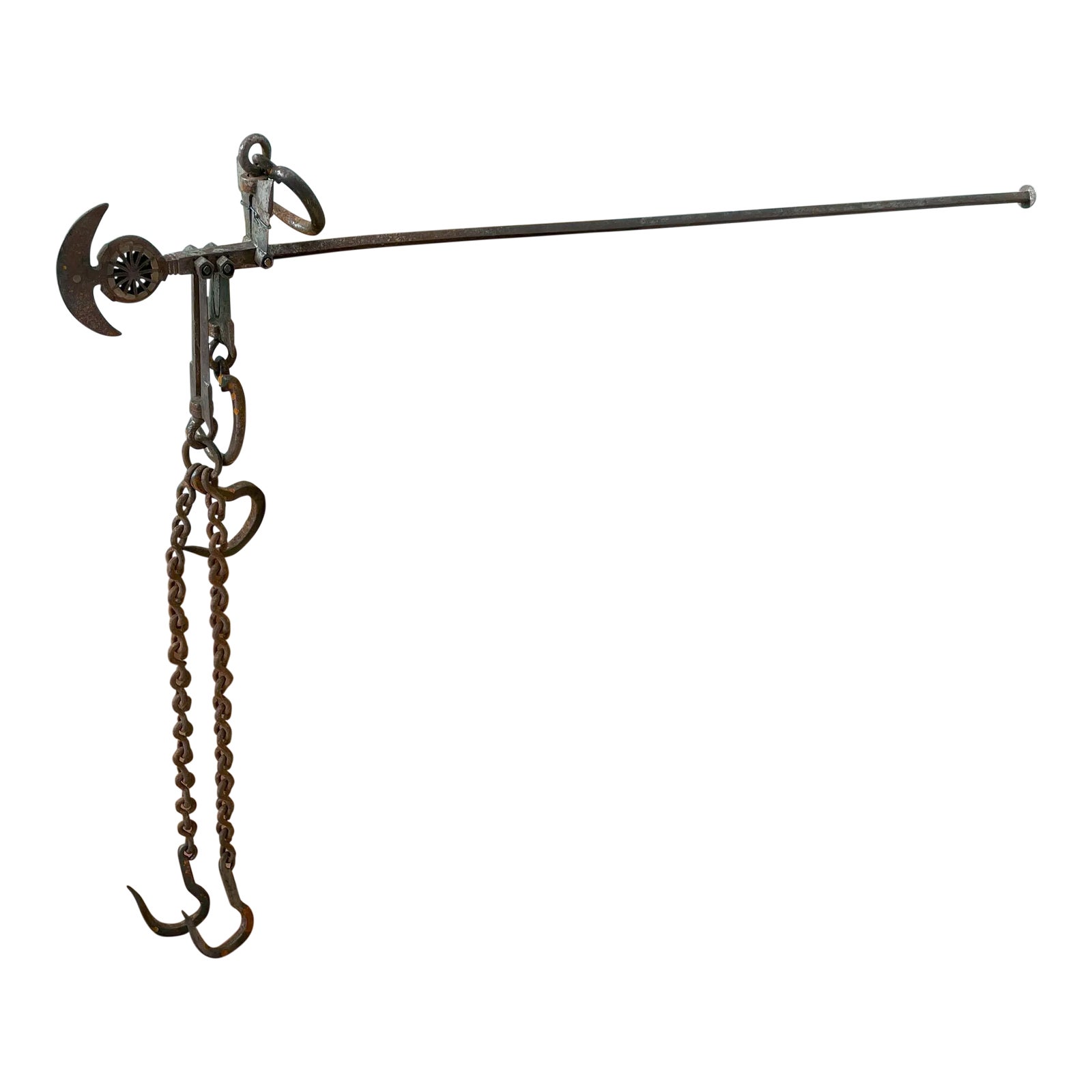 Antique Greek Decorative Steelyard Slaughter House Iron Weighting ...