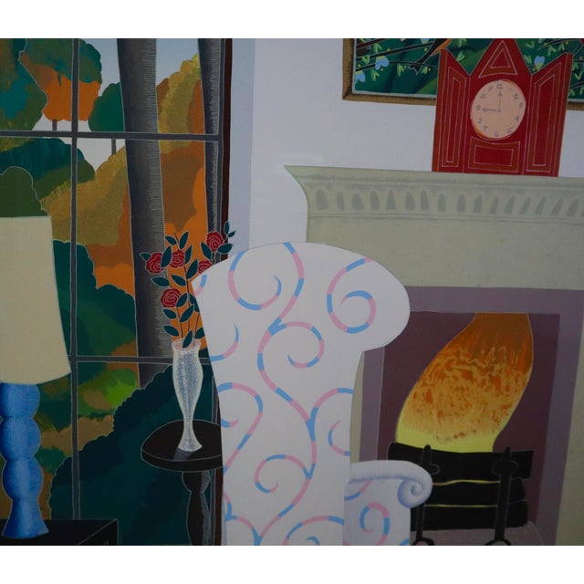 Original Thomas McKnight Cozy Fireplace Print | Chairish