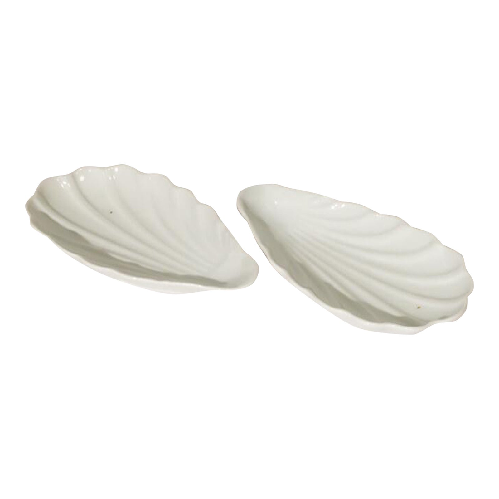 Vintage French Oval Shell Dishes- Set of 2 | Chairish