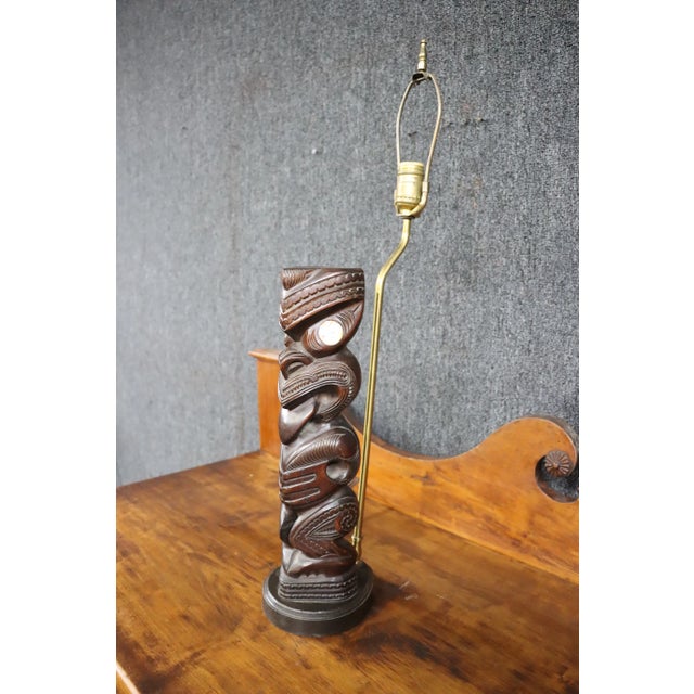 Witco Carved Tiki Lamp | Chairish