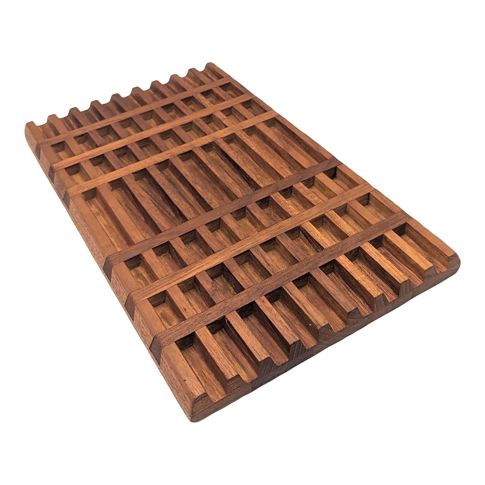 Vintage Dansk Teak Wood Grate / Lattice Bread Cutting Crumb Board and ...