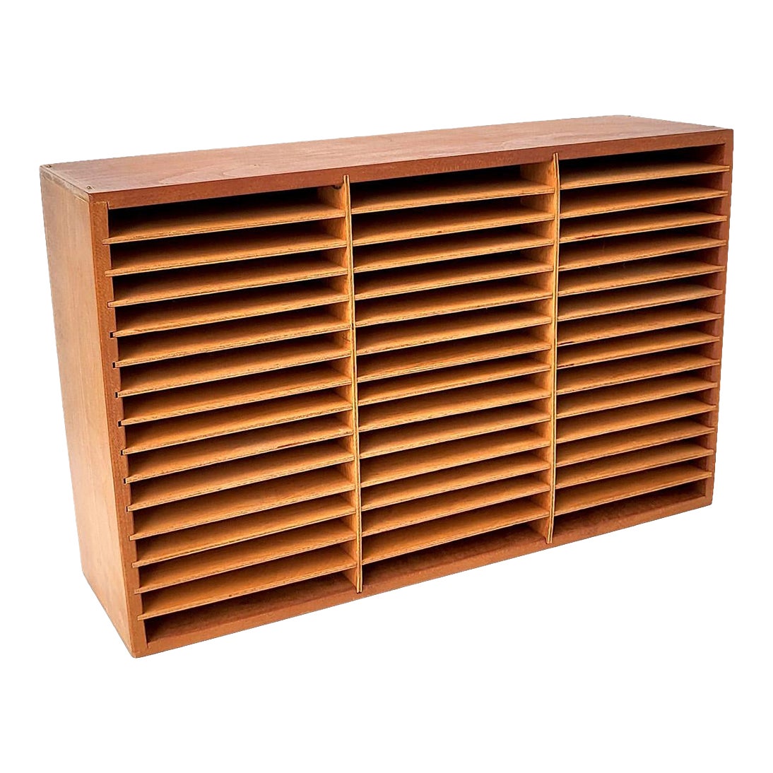 1980s Wood CD Rack or Desktop Organizer | Chairish