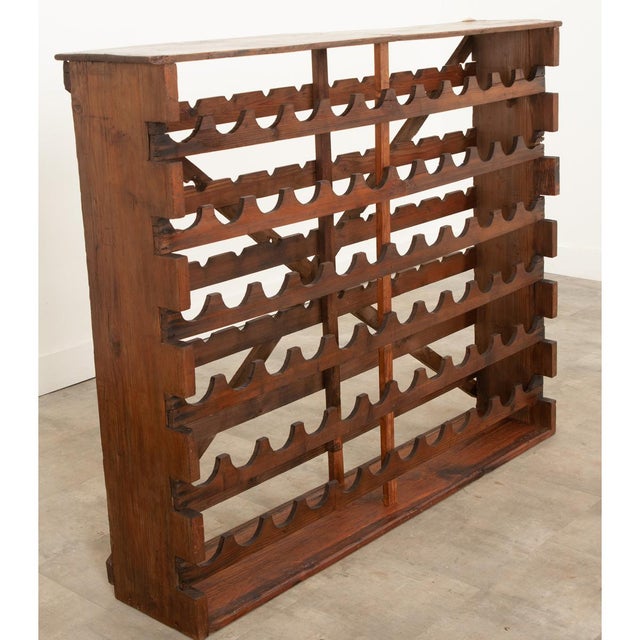 French Vintage Pine Wine Rack | Chairish