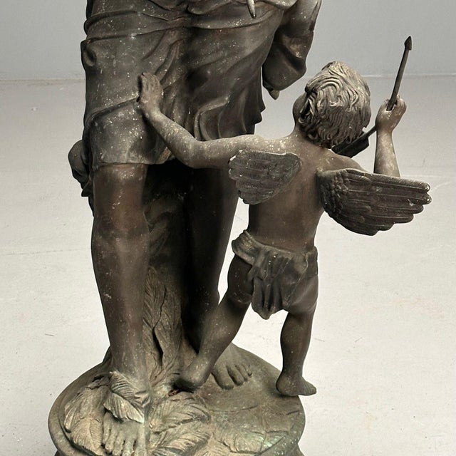 Patinated Bronze Outdoor Statue, Venus and Cupid, Lifesize Sculpture ...