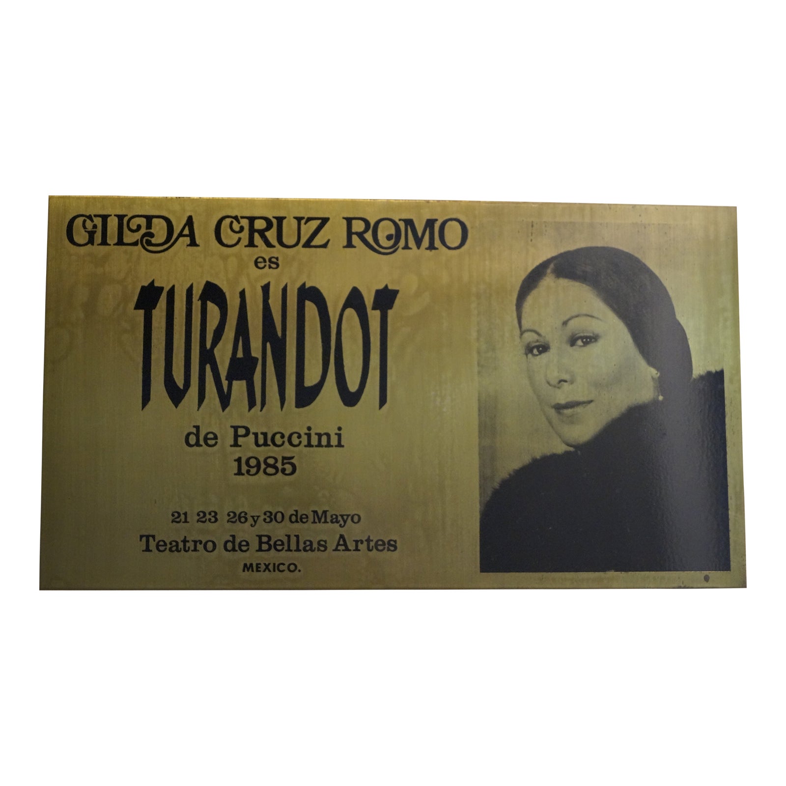 1980s Mexican Opera Singer Gilda Cruz Romo Sign | Chairish