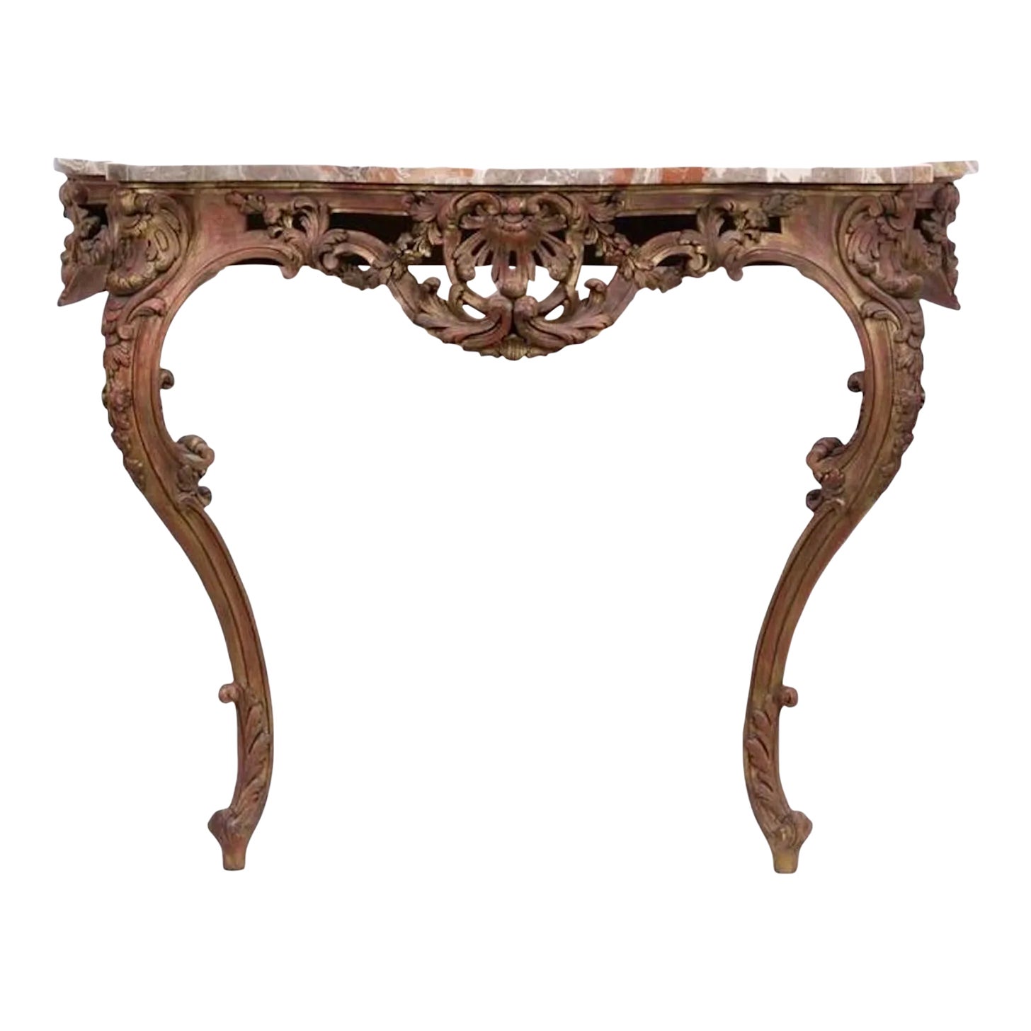Antique Italian Rococo Marble Wall Console | Chairish