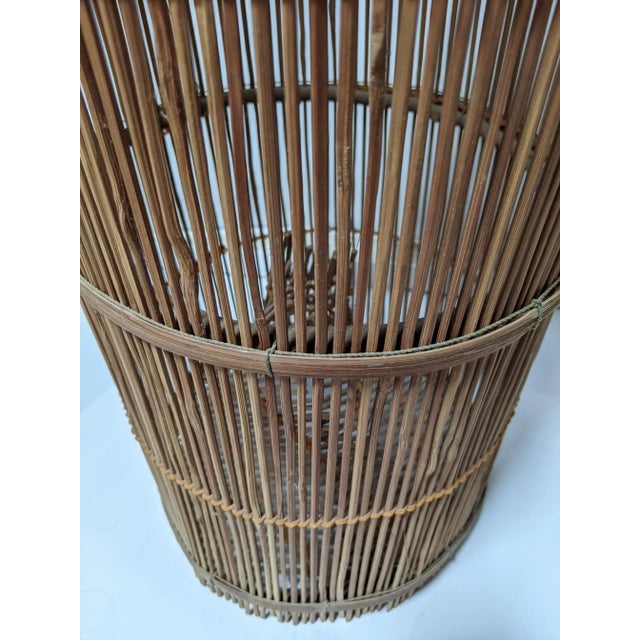 Antique Early 20th Century Large Woven Rattan Fish Trap | Chairish