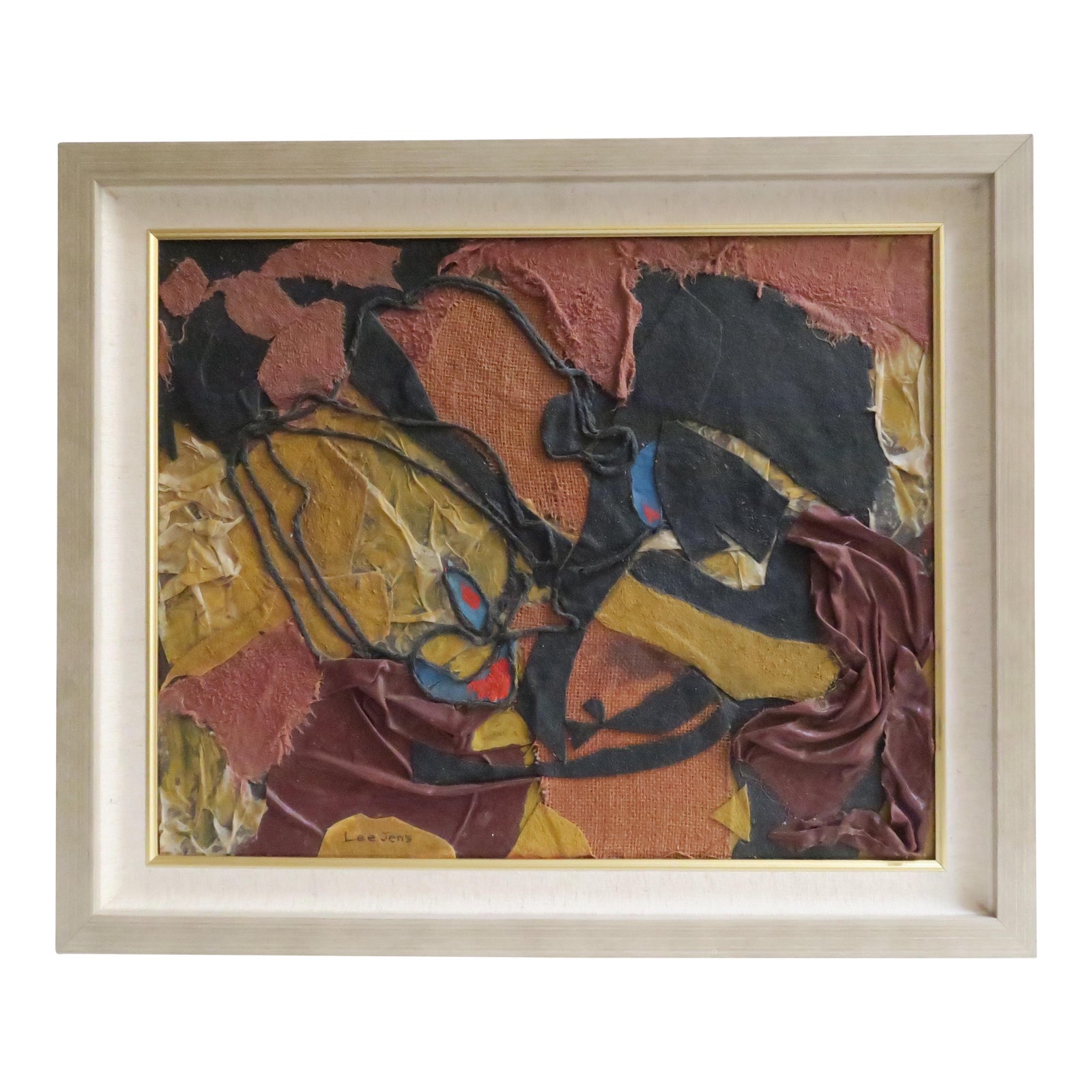 Vintage Abstract Fabric Collage | Chairish