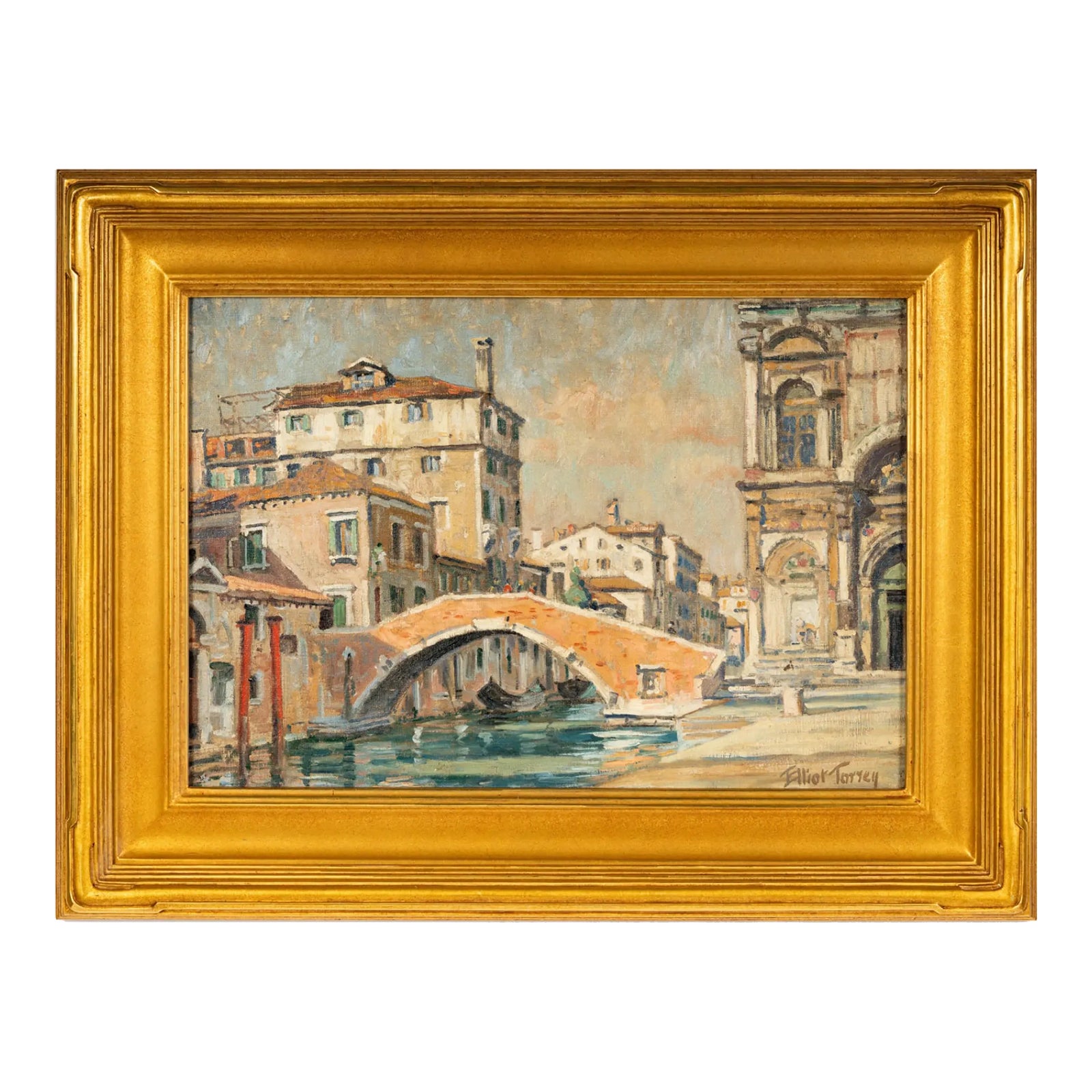 Original Elliot Bouton Torrey Oil on Canvas Venice With Period Frame ...