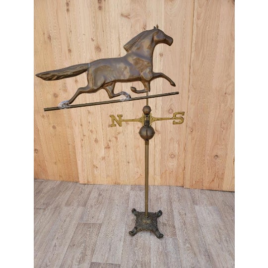 Vintage Bronze Horse Weathervane Stand | Chairish