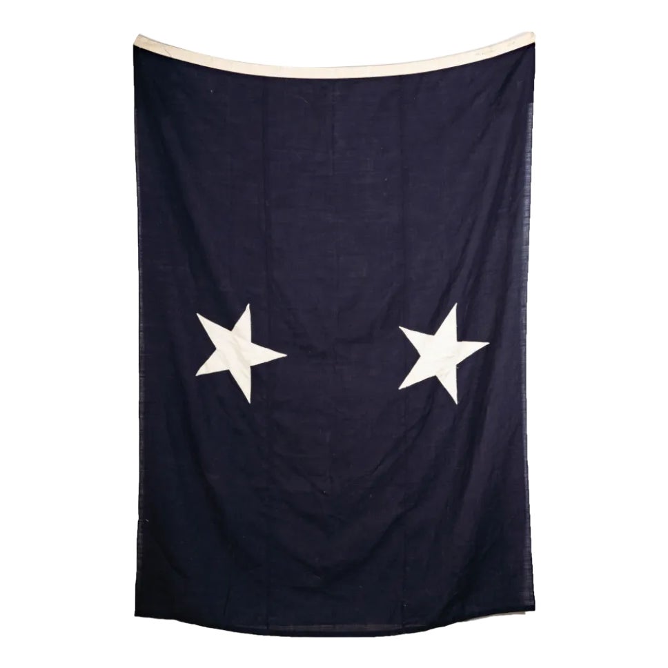 Late 20th Century United States Navy Two Star Admirals Flag Stamped ...
