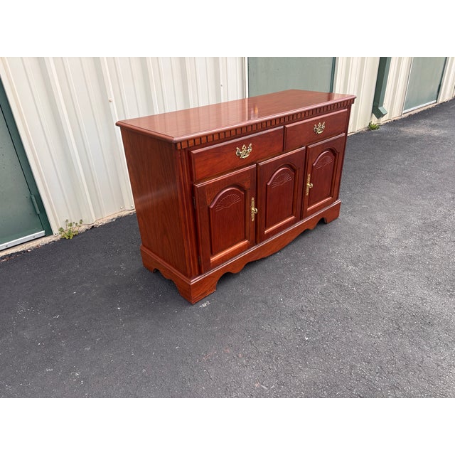 Broyhill Chippendale Cherry Buffet Server | Chairish