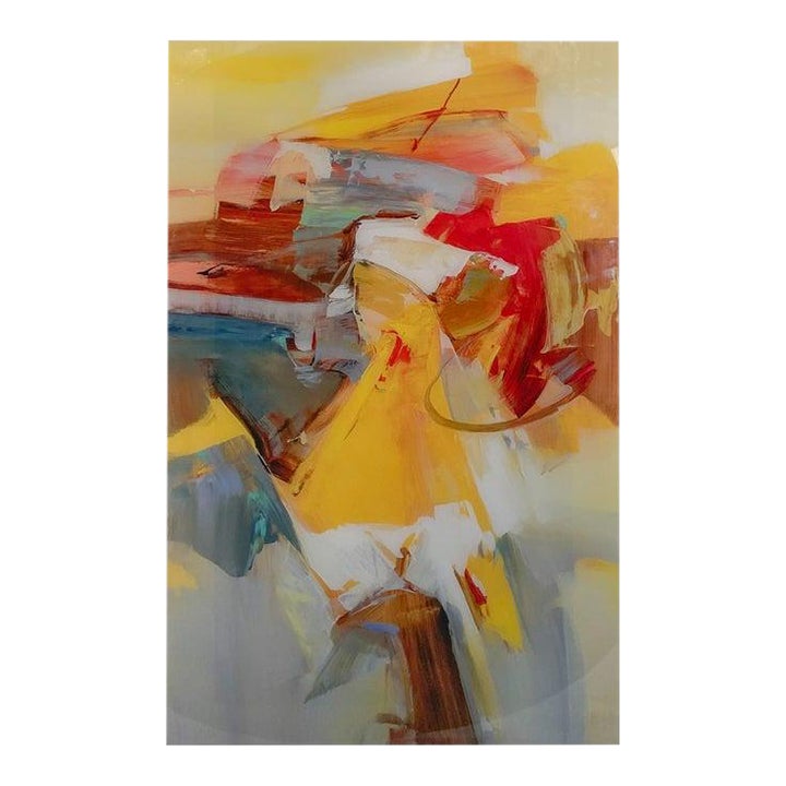 Abstract Acrylic on Plexiglass Painting Attributed to Wilfred Lang ...