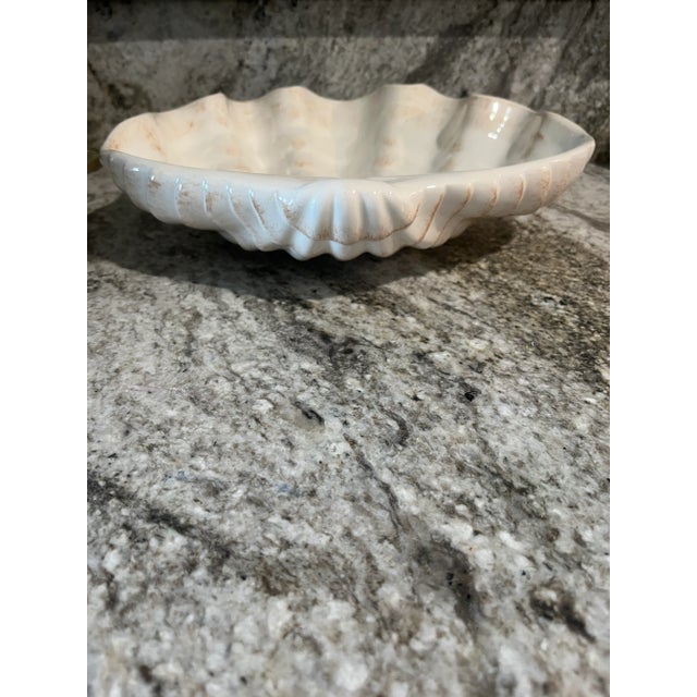 1950’s Decorative Ceramic Clam Shell Bowl | Chairish
